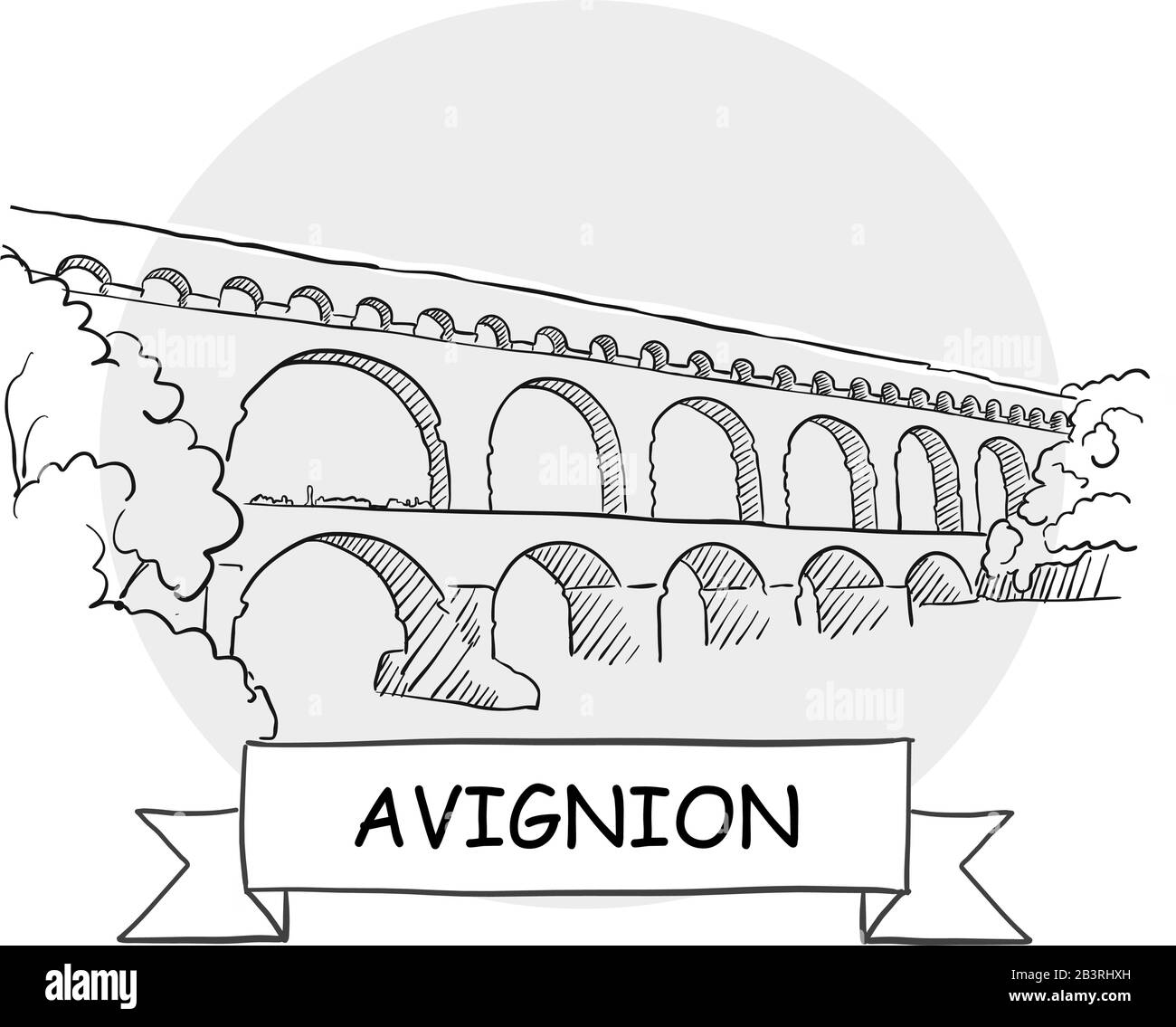 Roman aqueduct drawing Stock Vector Images - Alamy