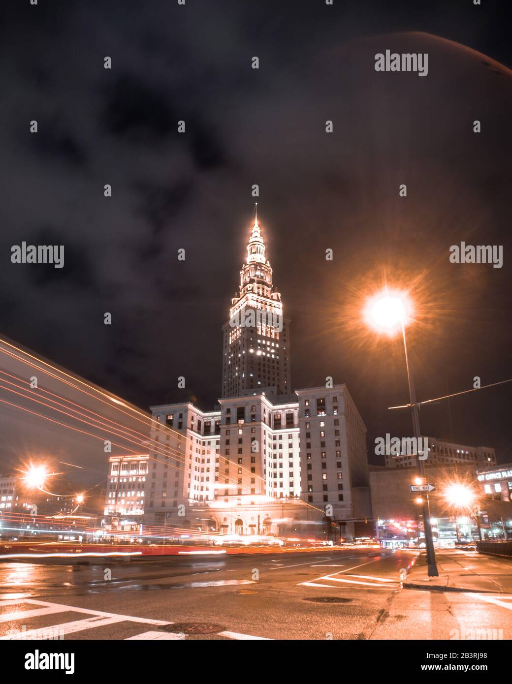 Terminal Tower in Cleveland Ohio at Night Stock Photo - Alamy