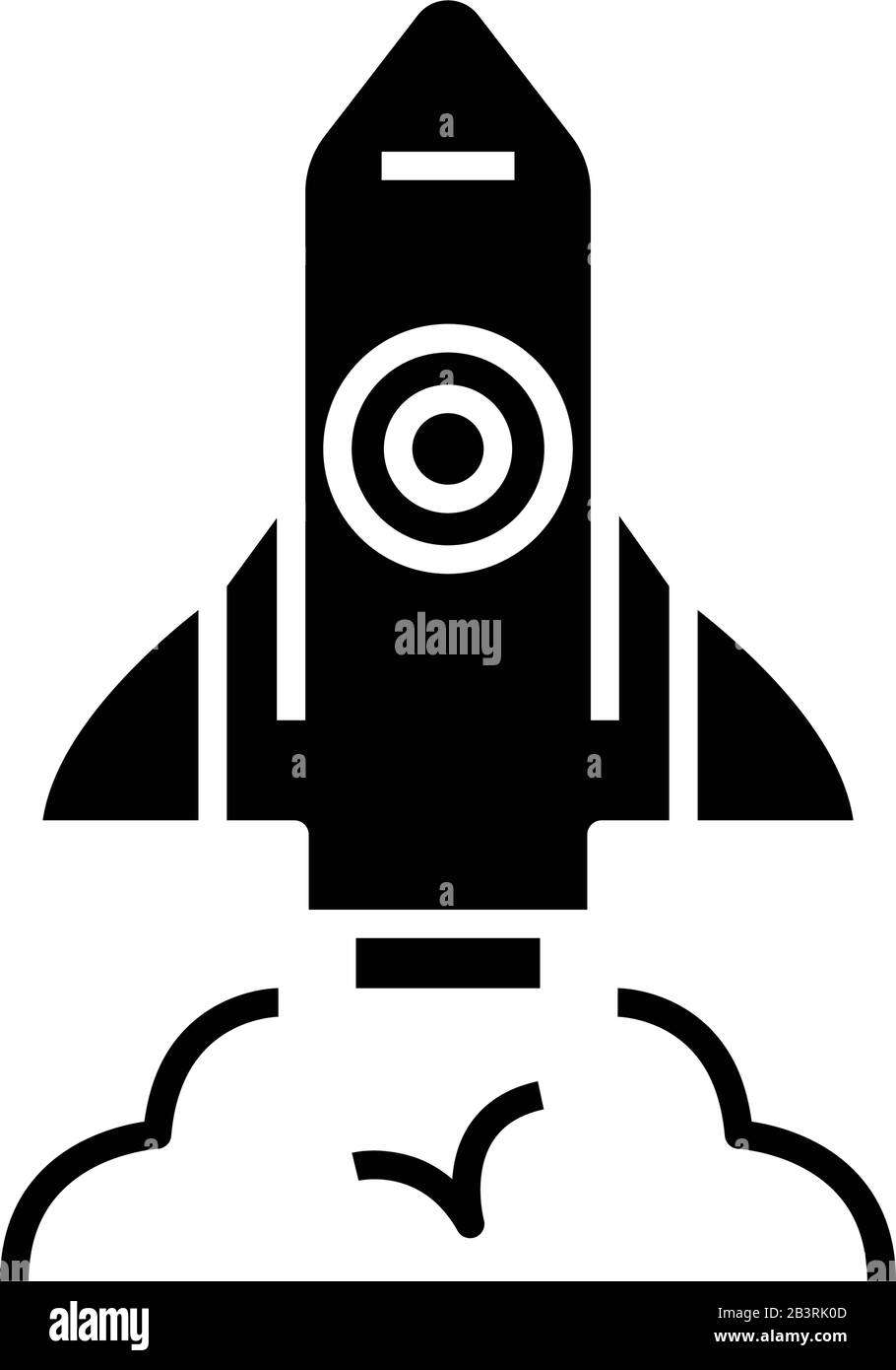 Rocket vehicle black icon, concept illustration, vector flat symbol ...
