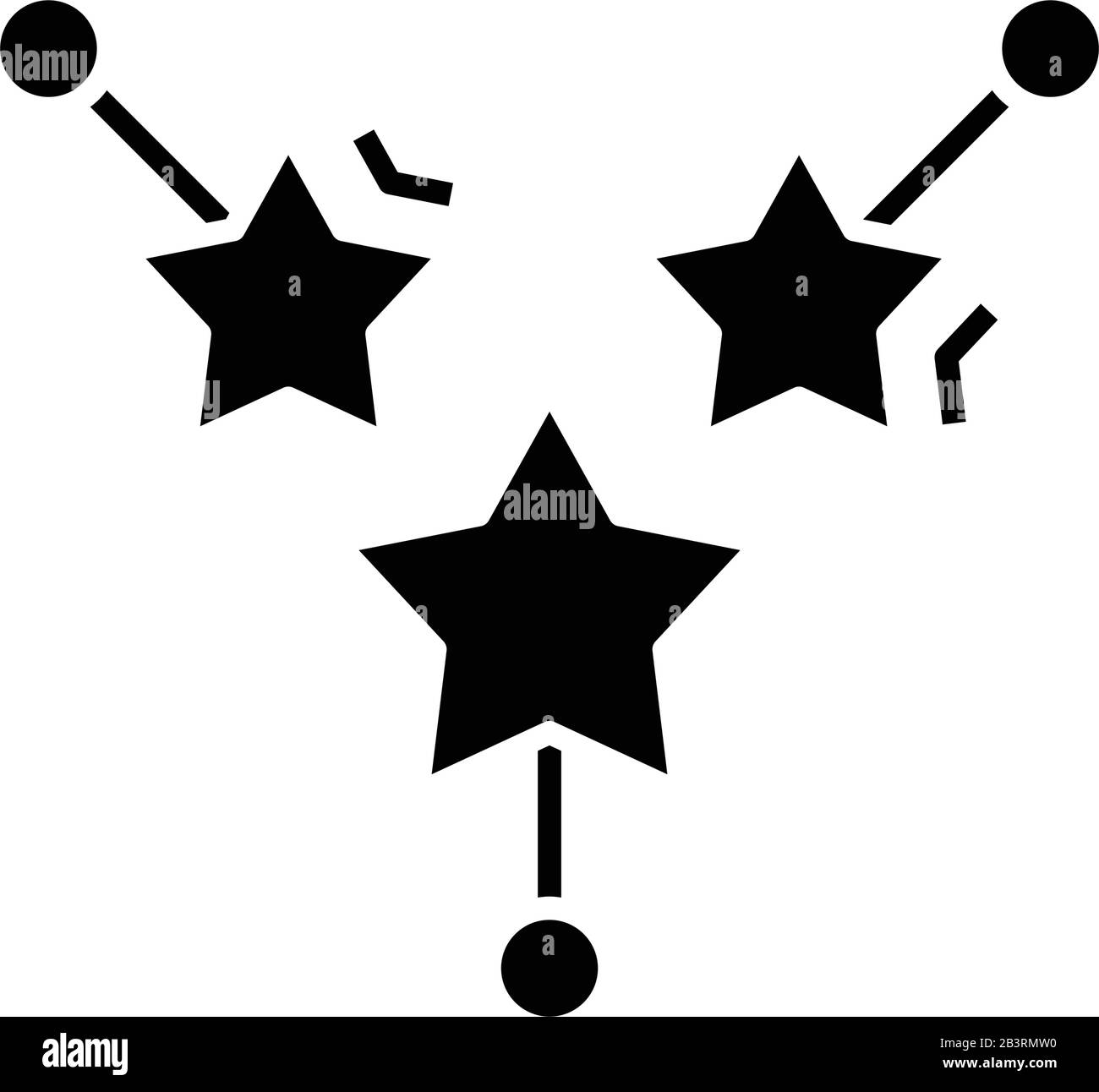 Stars black icon, concept illustration, vector flat symbol, glyph sign ...