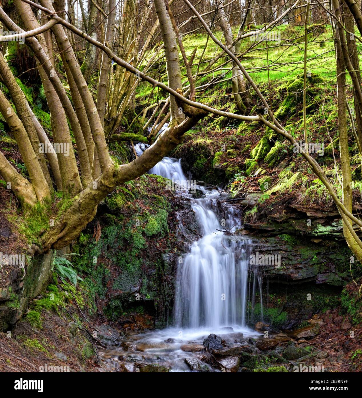 Ladybower Reservoir, waterfall, upper derwent valley,peak district ...