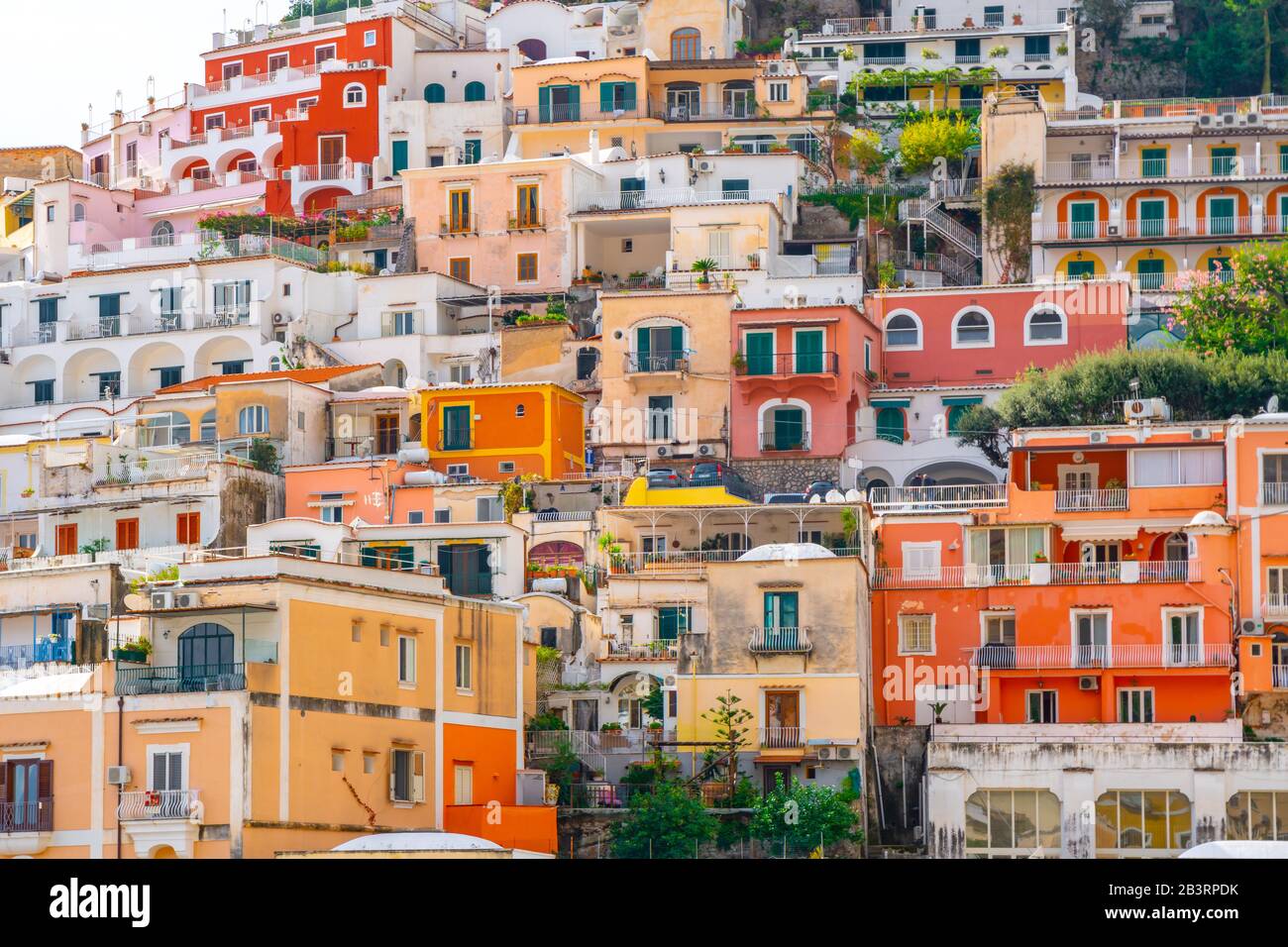 Beautiful colorful houses on a mountain in Positano, a town on Amalfi ...