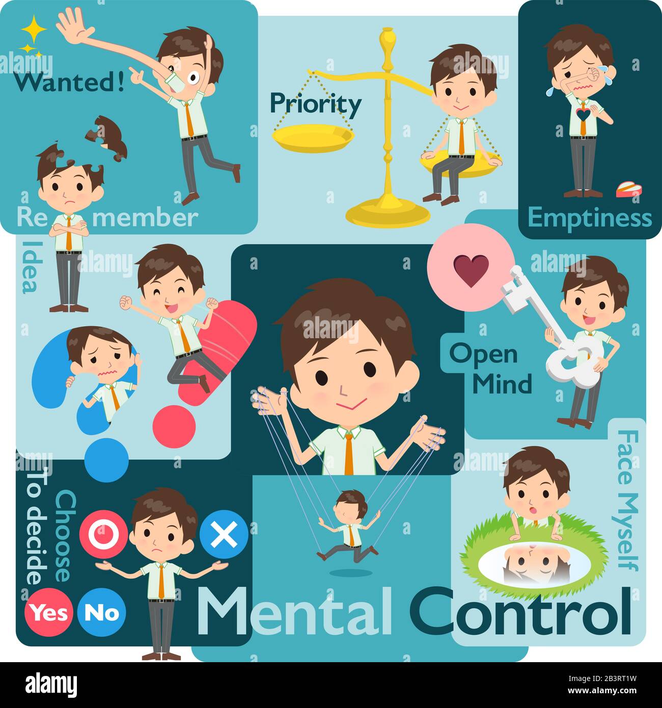 A set of school boy who control emotions.A variety of image ...