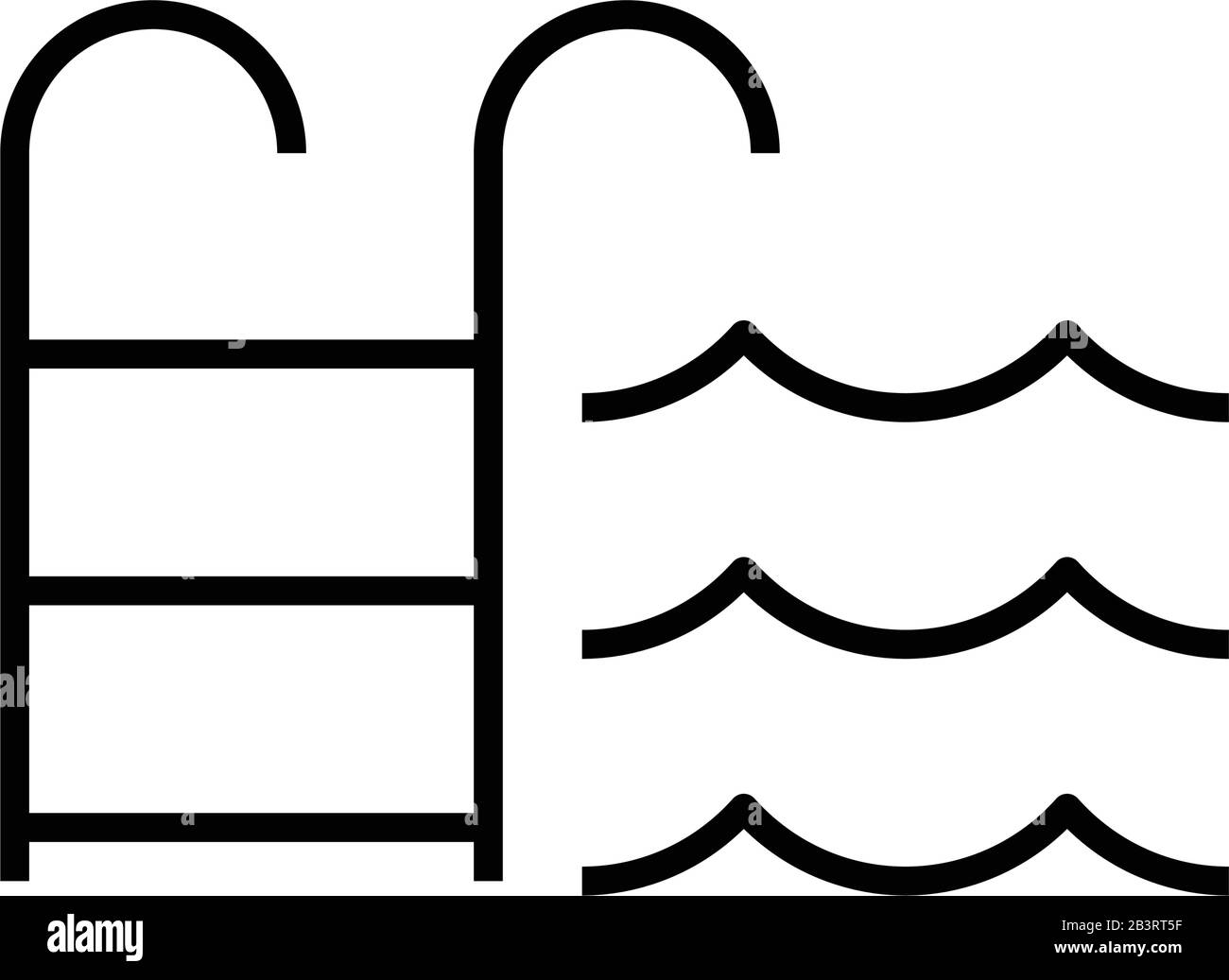 Swimming pool black icon, concept illustration, vector flat symbol ...