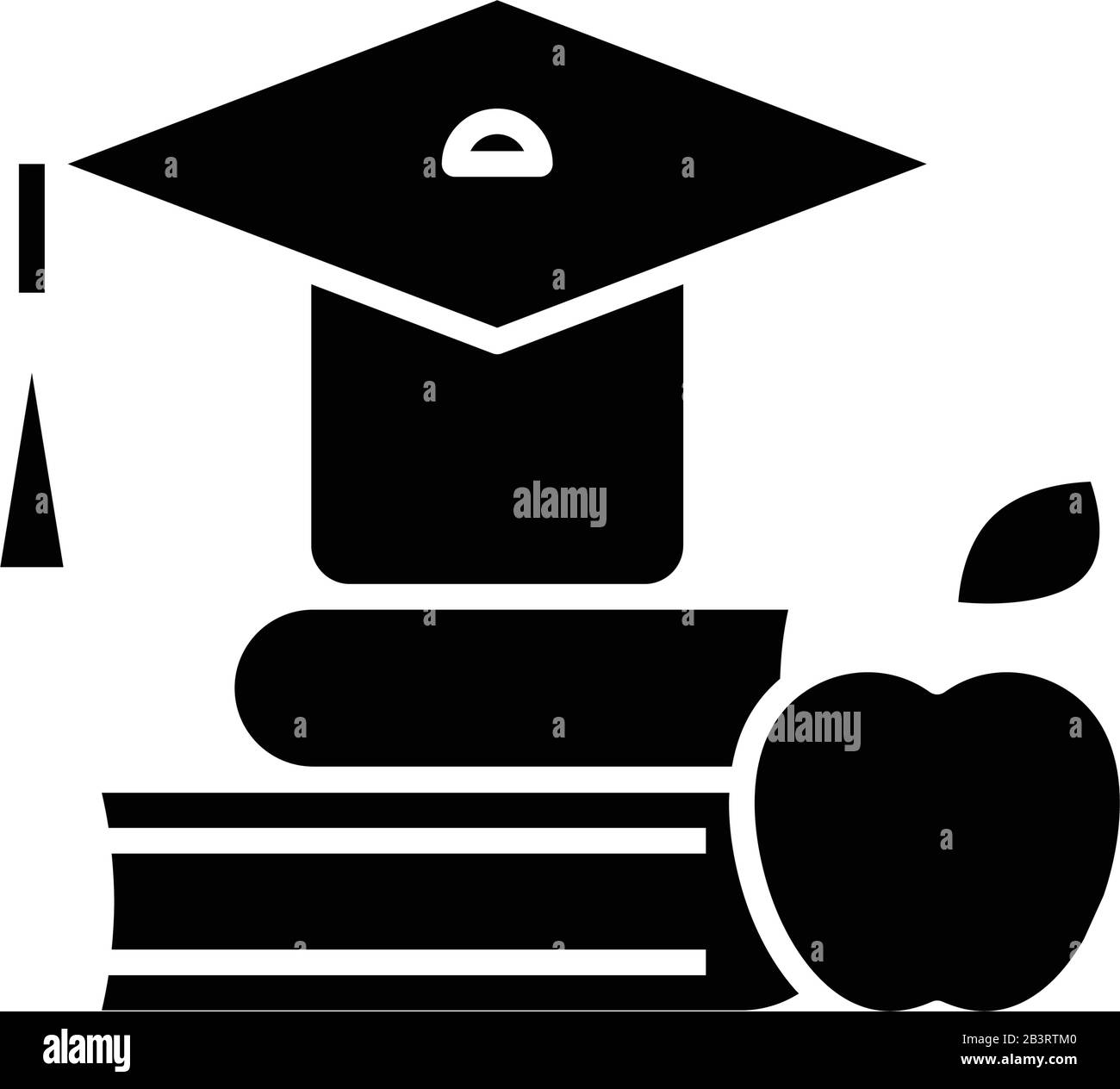 School books black icon, concept illustration, vector flat symbol ...