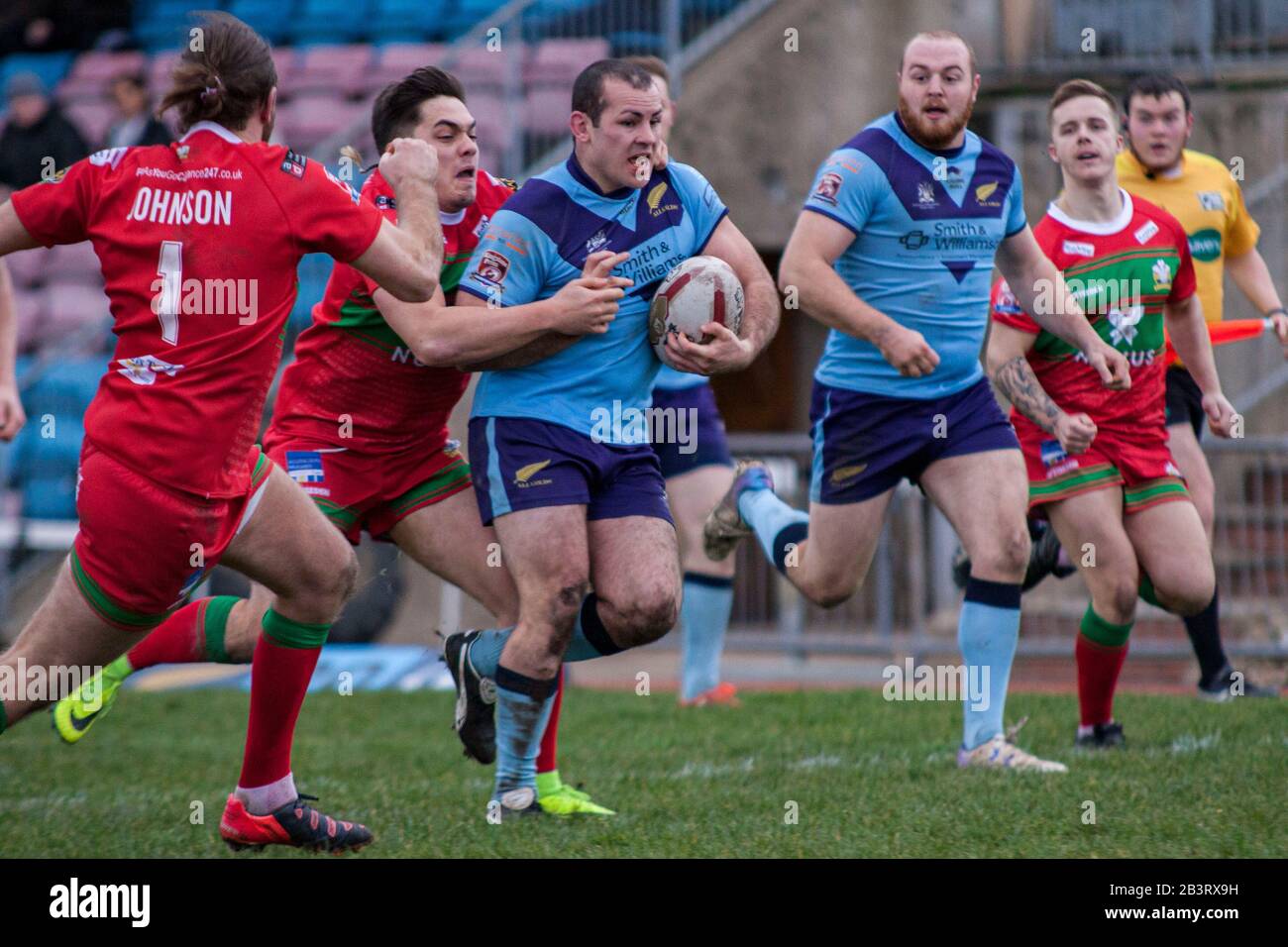Steve Parry of the All Golds in action against North Wales Crusaders ...