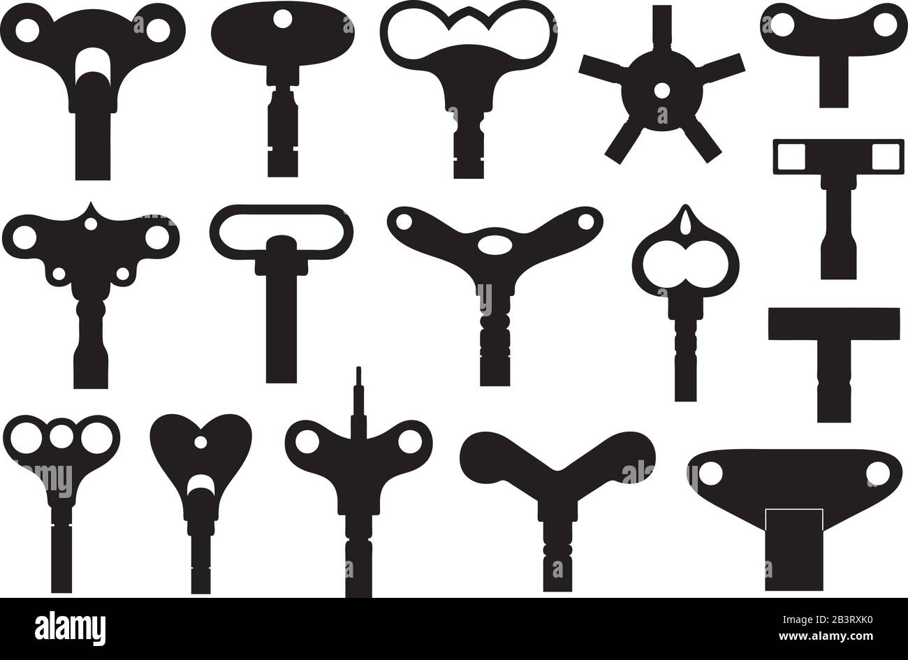Set of different wind up keys isolated on white Stock Vector Image ...
