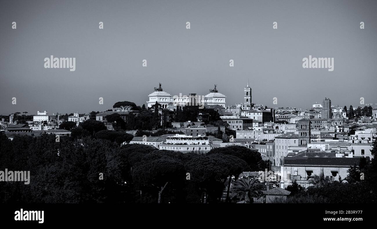 Rome, Italy, Europe: panoramic image of the center of Rome from the ...