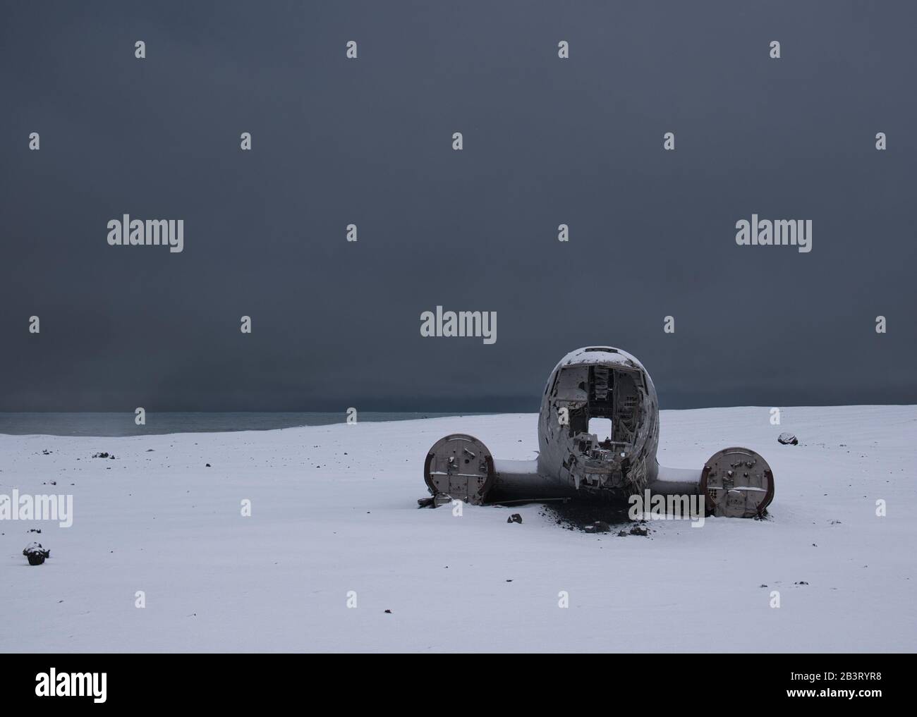 A cannibalized plane wreck from USA in Iceland on a meadow Stock Photo ...