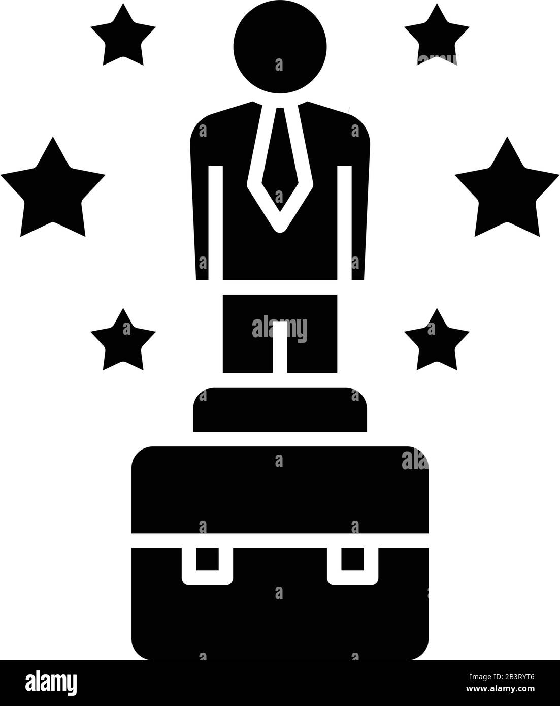 Star manager black icon, concept illustration, vector flat symbol ...