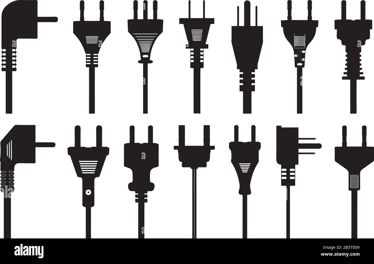 Set of different plugs isolated on white Stock Vector Image & Art - Alamy