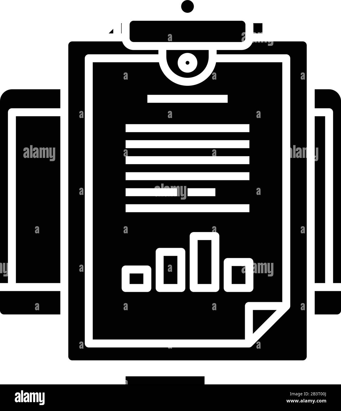 Report infographics black icon, concept illustration, vector flat ...