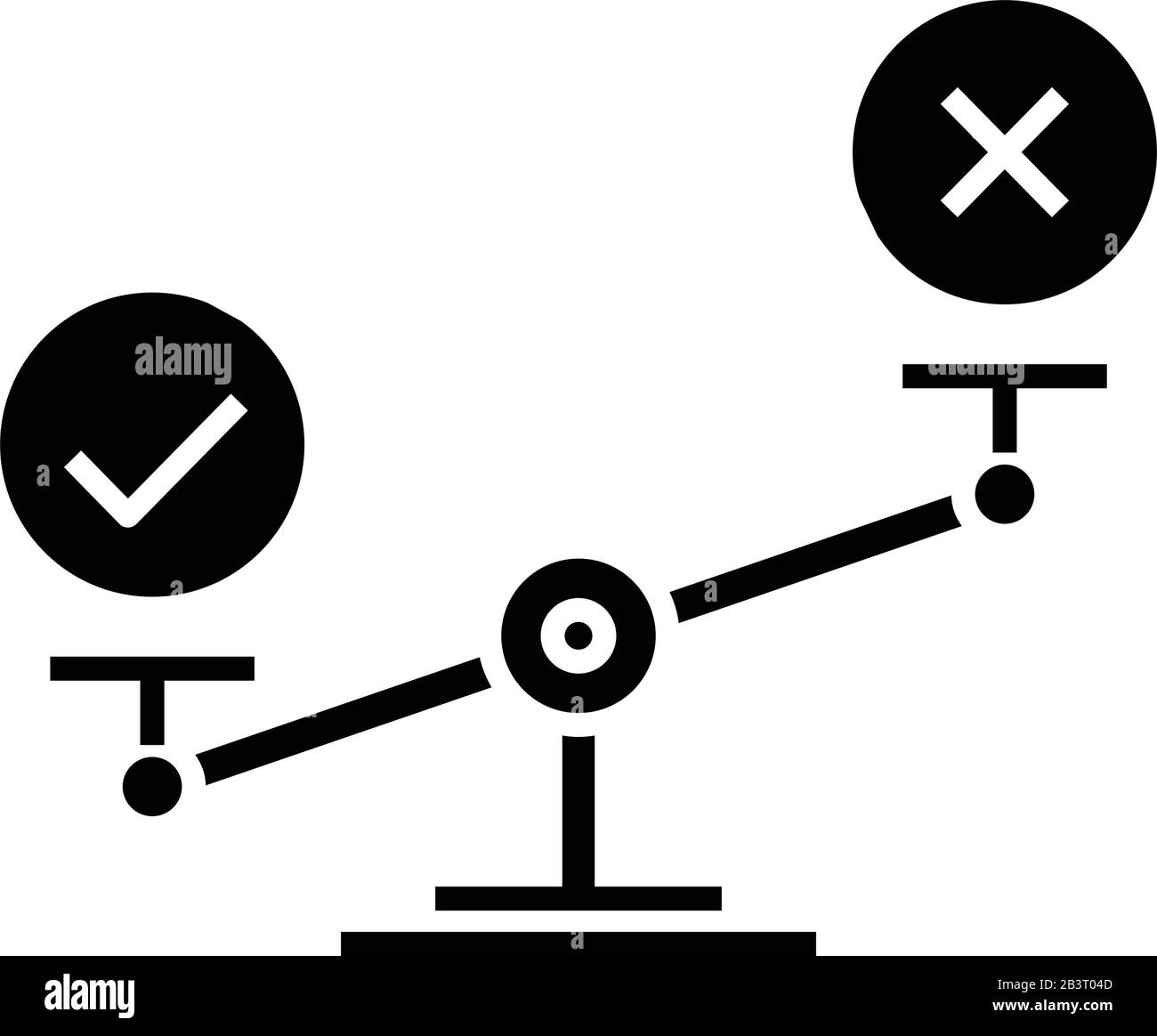 Scales black icon, concept illustration, vector flat symbol, glyph sign ...