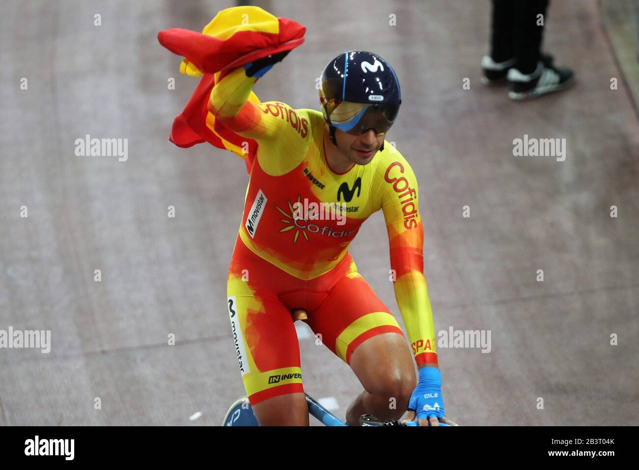 Sebastian Mora Verdy of Spain Men's Points Race during the 2020 UCI ...