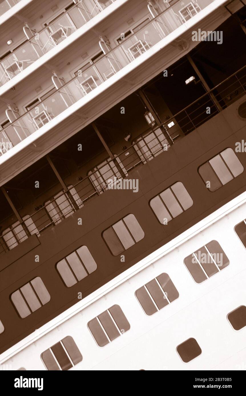 Abstract picture of cruise ship windows and a deck Stock Photo - Alamy