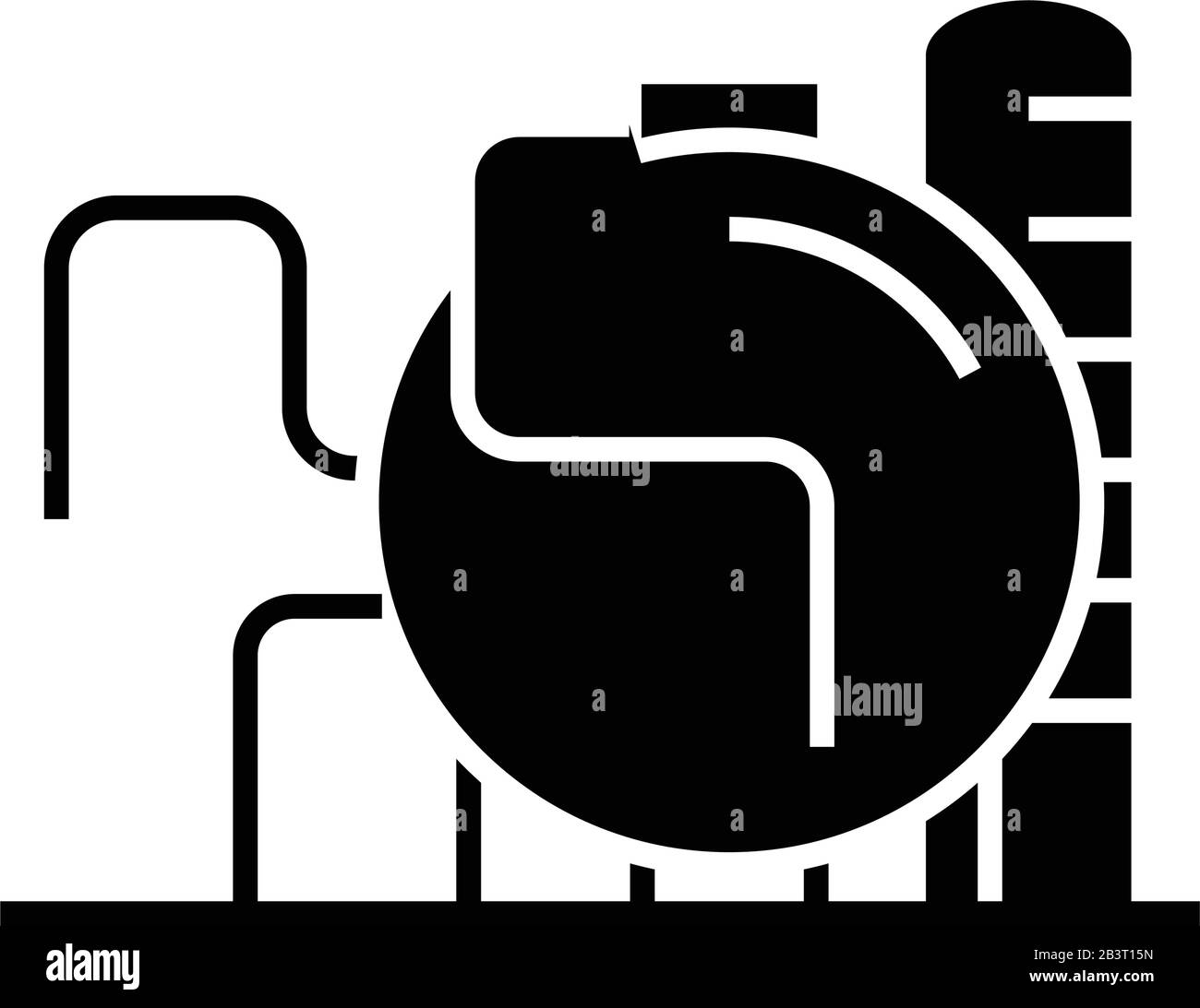Refinery black icon, concept illustration, vector flat symbol, glyph ...