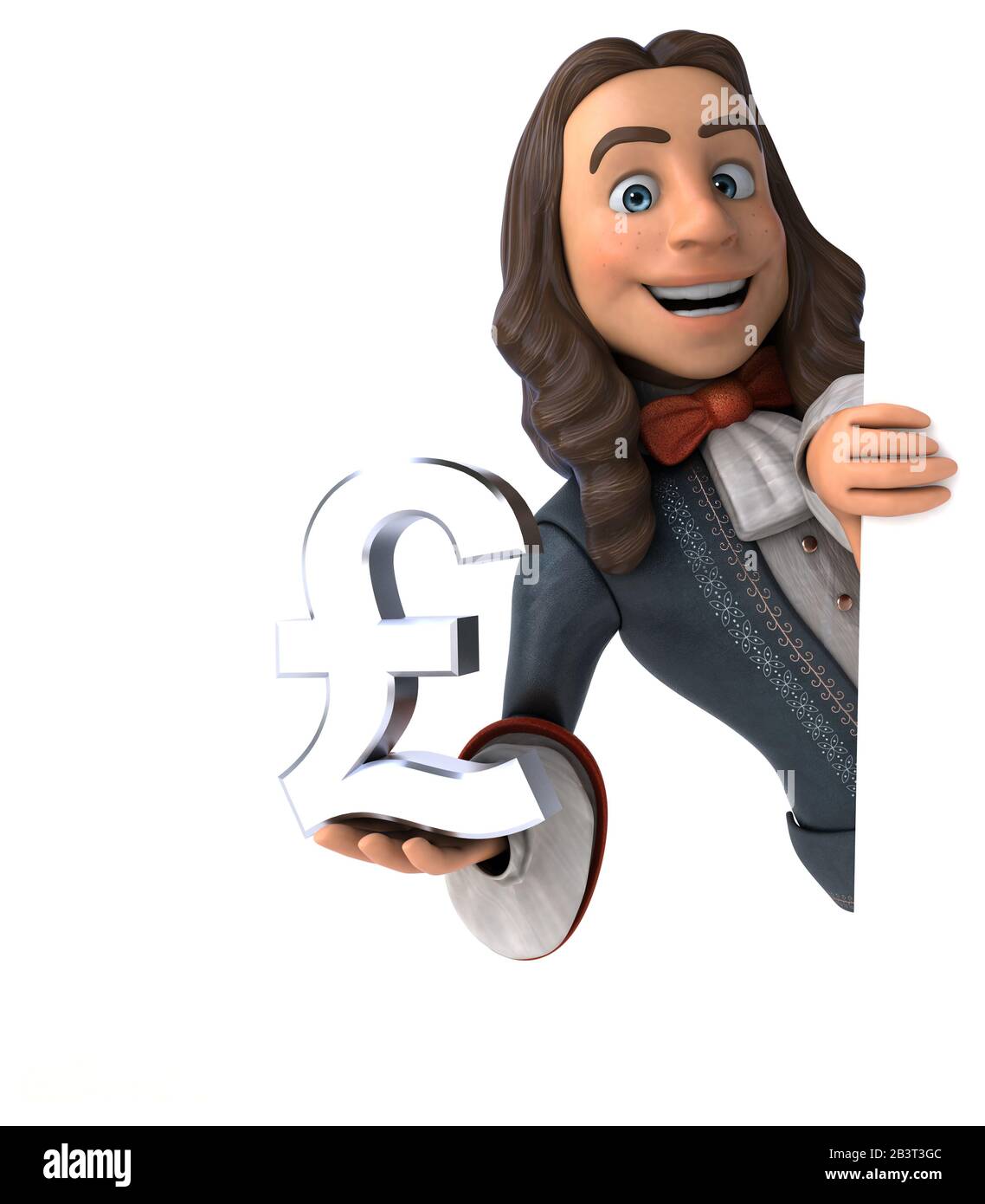 3D Illustration of a cartoon man in historical baroque costume Stock ...