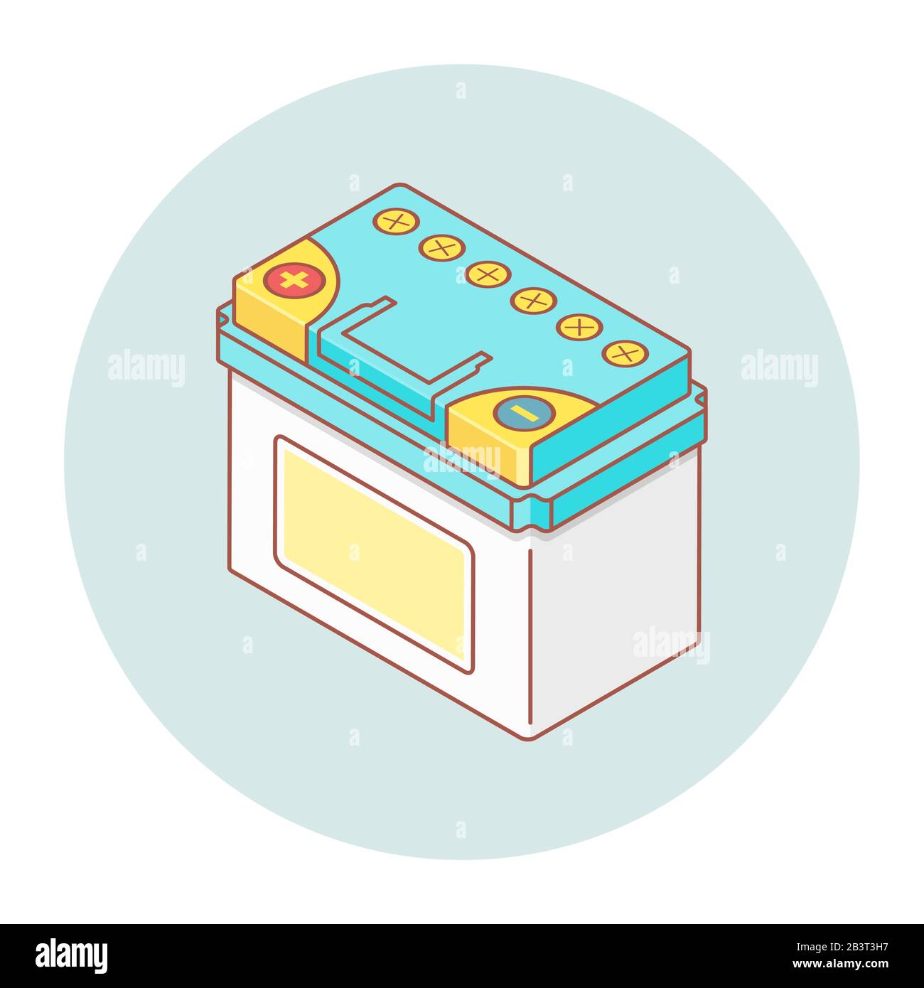 Automobile rechargeable battery. A vector illustration in 3D style ...