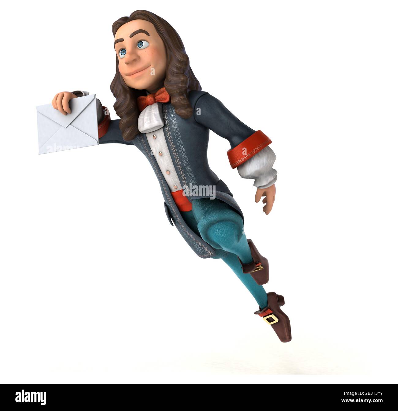 3D Illustration of a cartoon man in historical baroque costume Stock ...