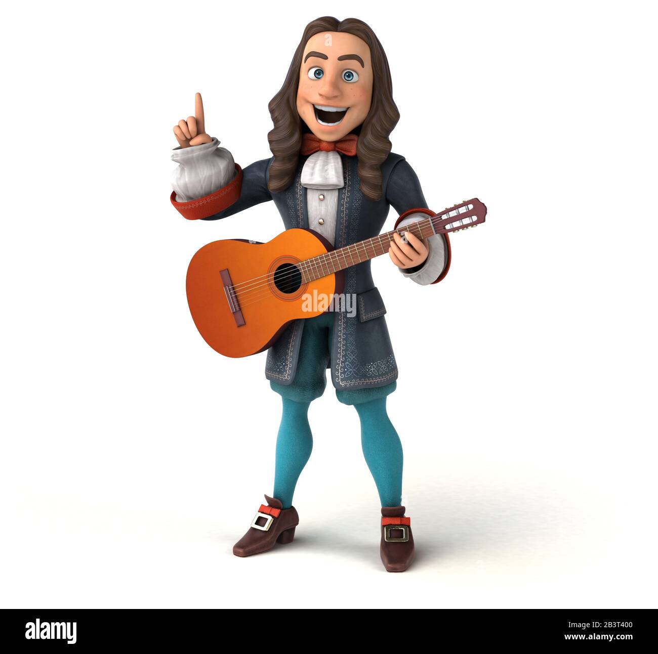3D Illustration of a cartoon man in historical baroque costume Stock ...