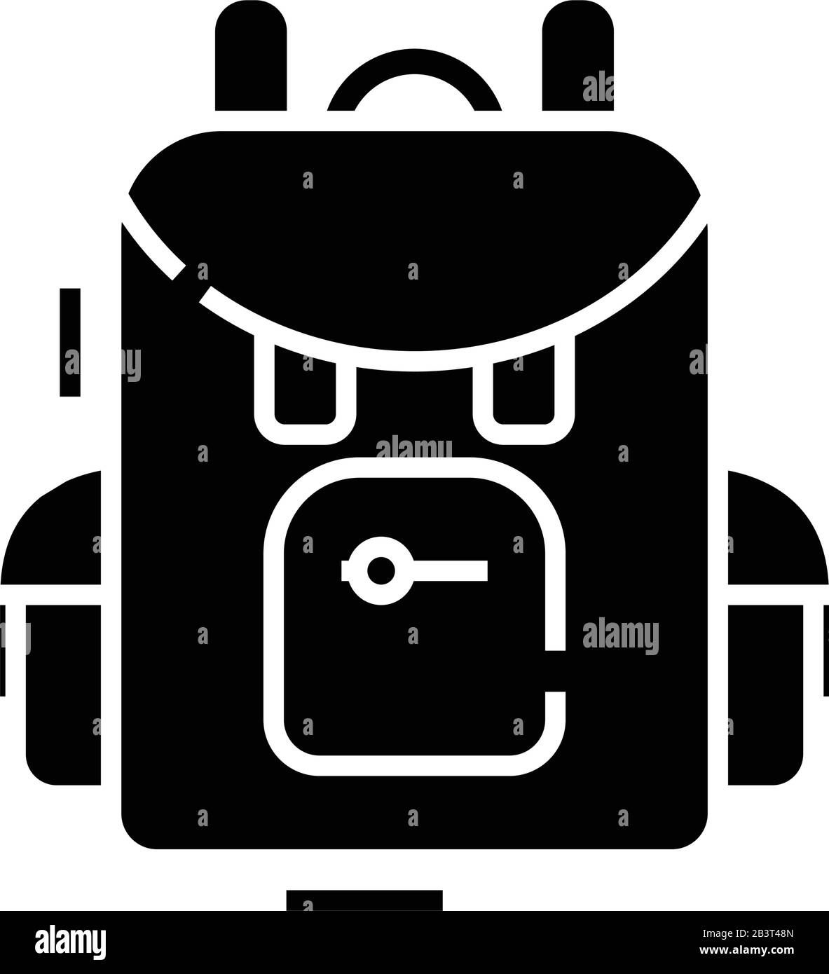 School bag black icon, concept illustration, vector flat symbol, glyph ...