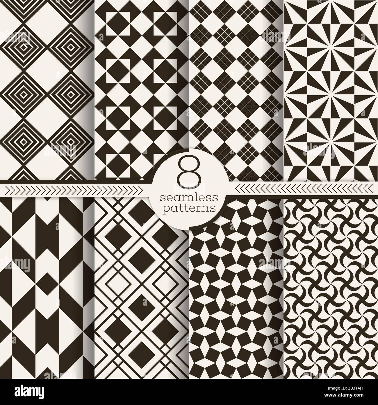 Set of vector seamless patterns. Classical stylish textures. Infinitely ...