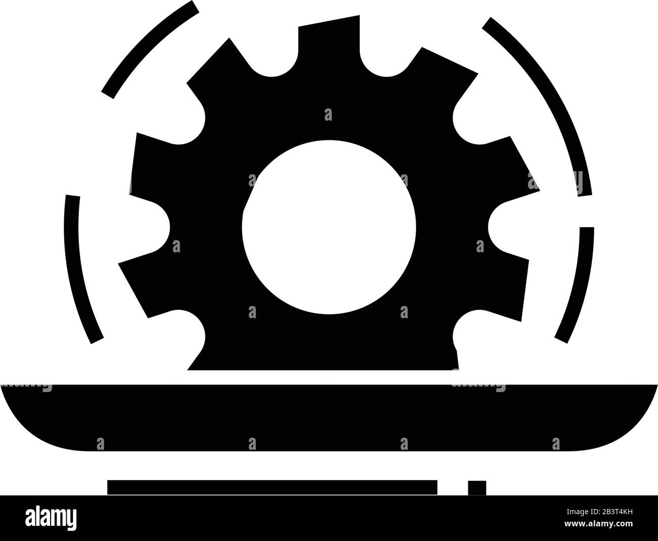 Repair system black icon, concept illustration, vector flat symbol ...