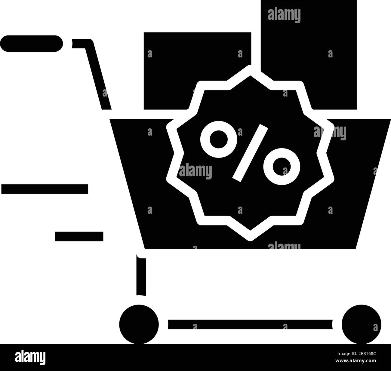 Sell off black icon, concept illustration, vector flat symbol, glyph ...