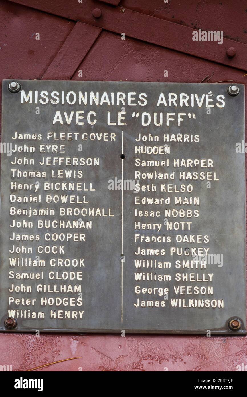 French Polynesia, Society Islands, Tahiti, Venus point, memorial to ...