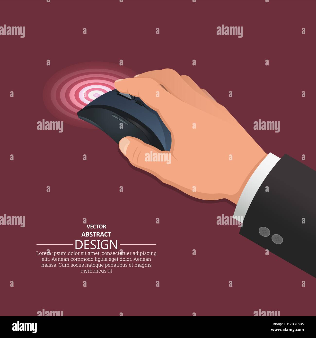 The hand operates wireless computer mouse.3d style. Isometry. Realistic ...