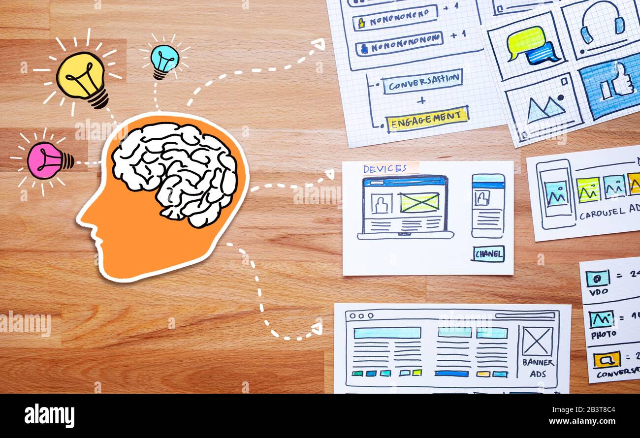 Creativity inspiration concepts with power of brain and business ...