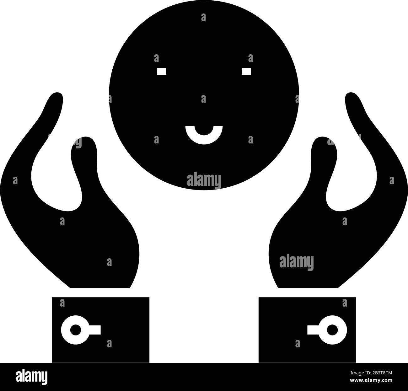 Supportive team black icon, concept illustration, vector flat symbol ...