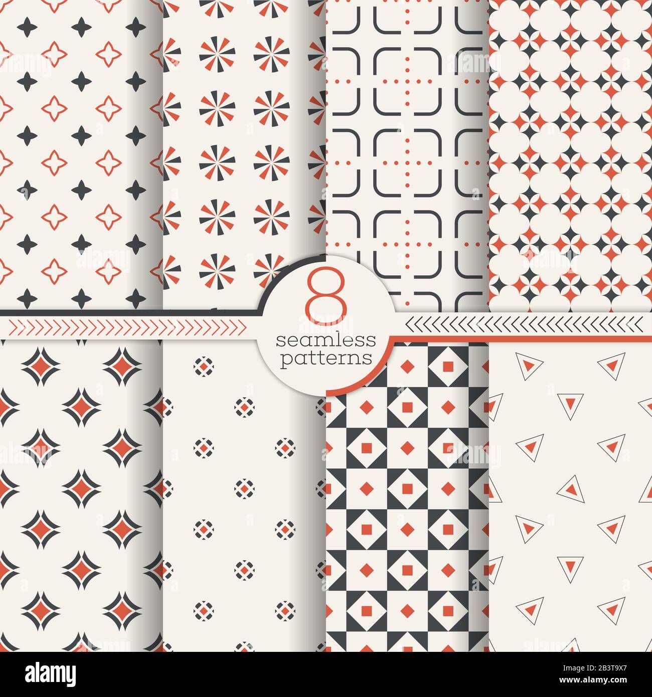 Set of vector seamless patterns. Abstract small textured backgrounds ...