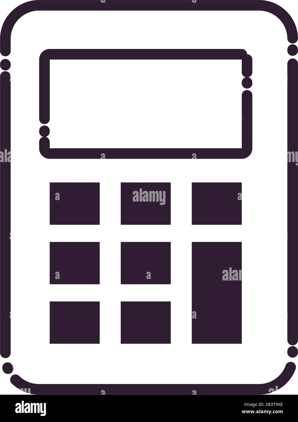 Calculator line style icon design, Mathematics finance device ...