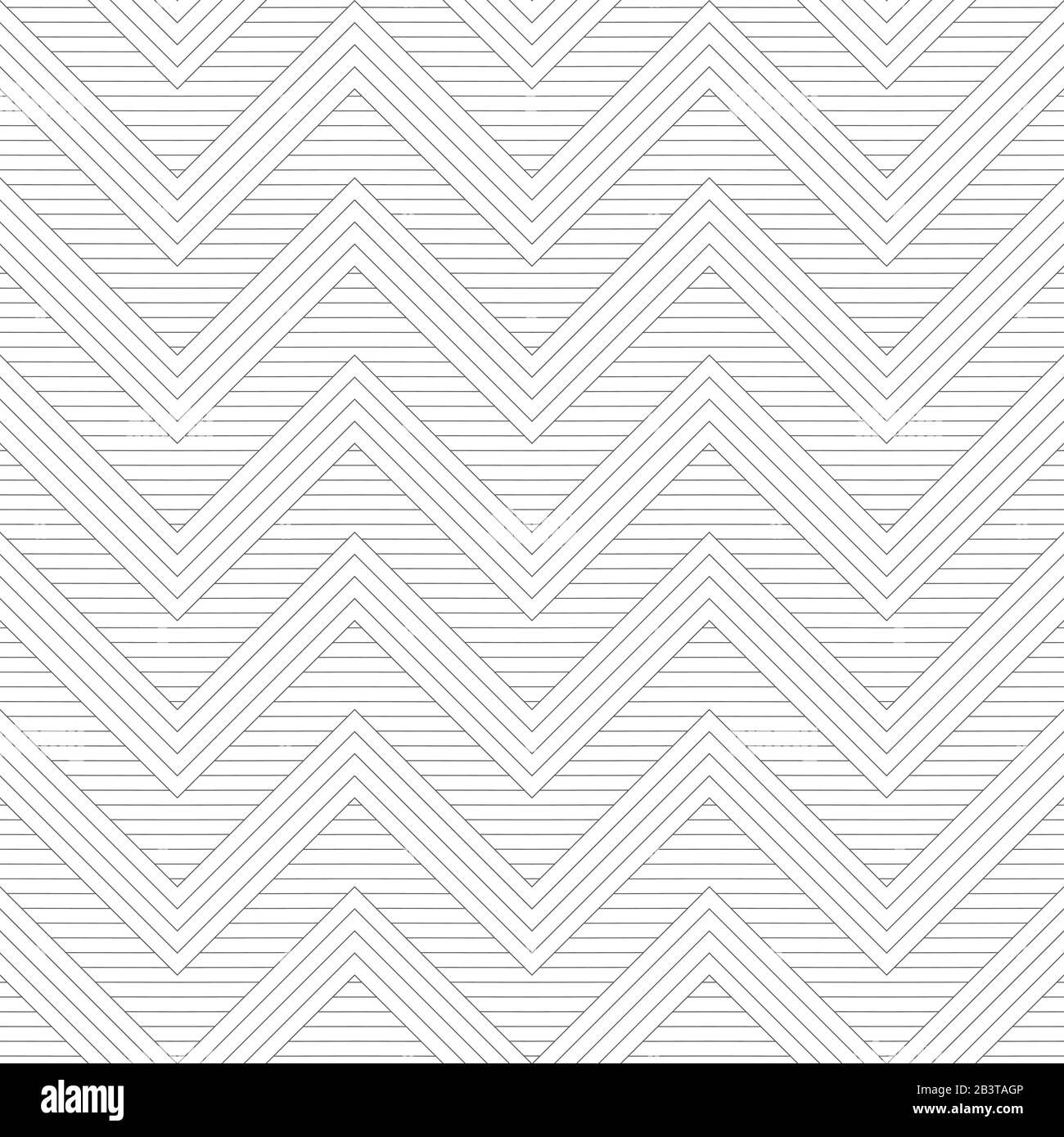 Vector seamless pattern. Modern stylish texture in the form of zigzags, waves. Regularly ...