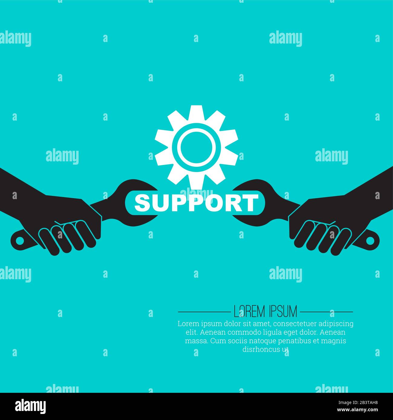 Vector illustration with the concept of technical support. Stylized ...