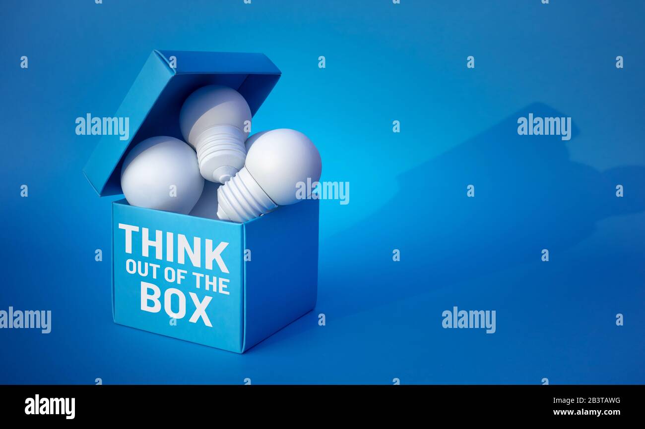 Think out of the box concepts with lightbulb. in box.creativity ideas ...