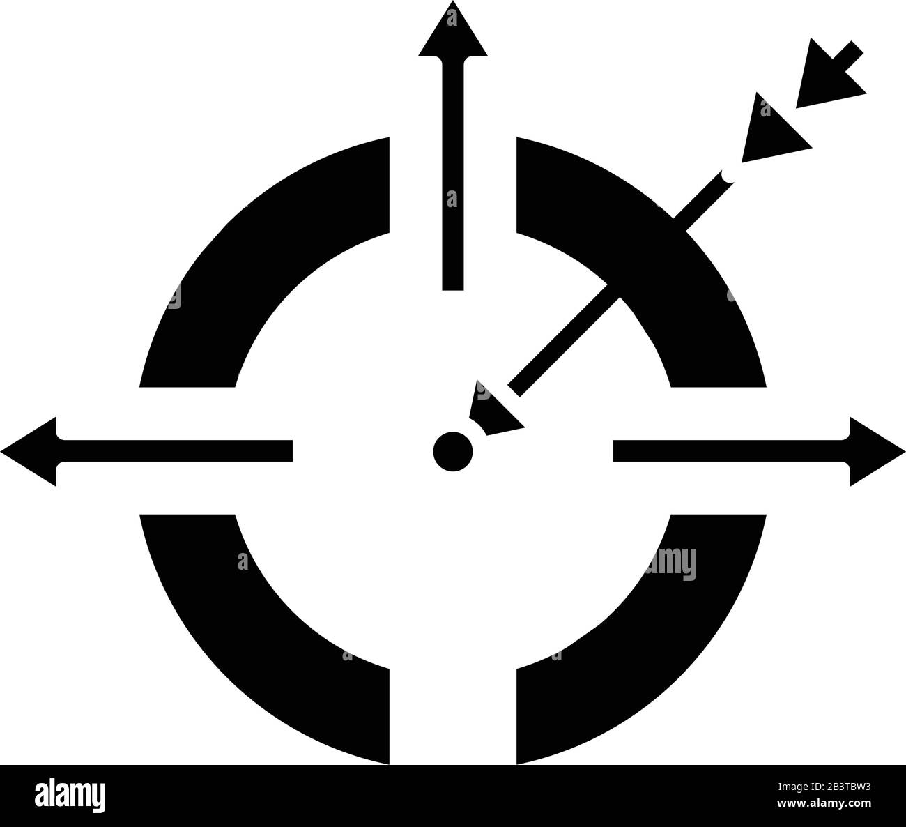 Setting goals black icon, concept illustration, vector flat symbol ...