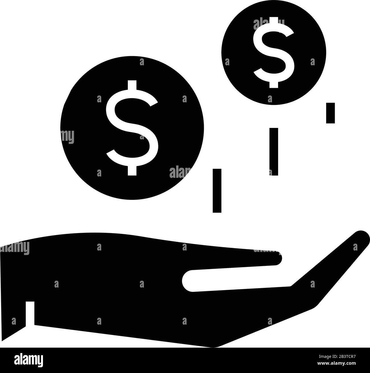 Saving money black icon, concept illustration, vector flat symbol ...