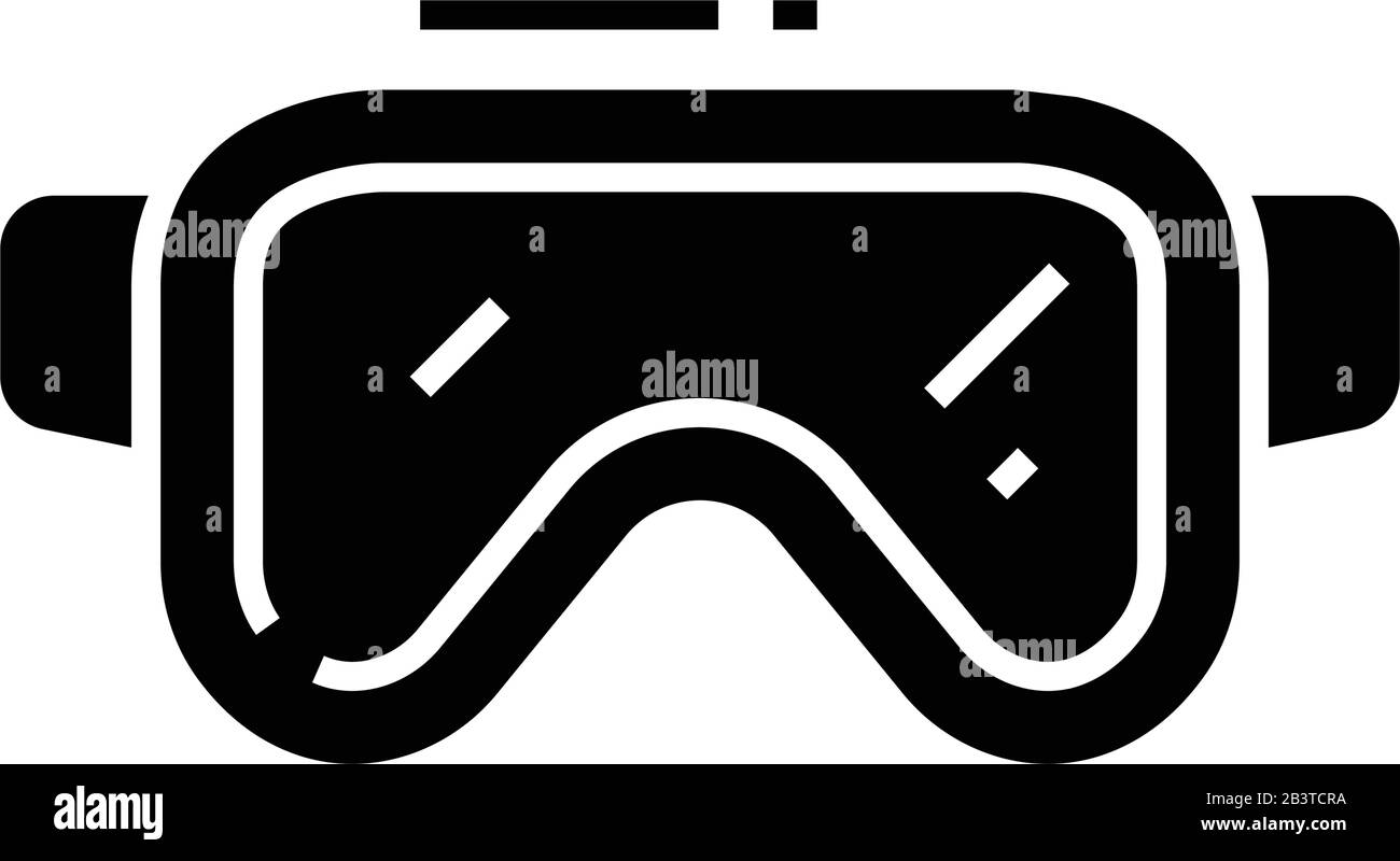 Swimming mask black icon, concept illustration, vector flat symbol ...