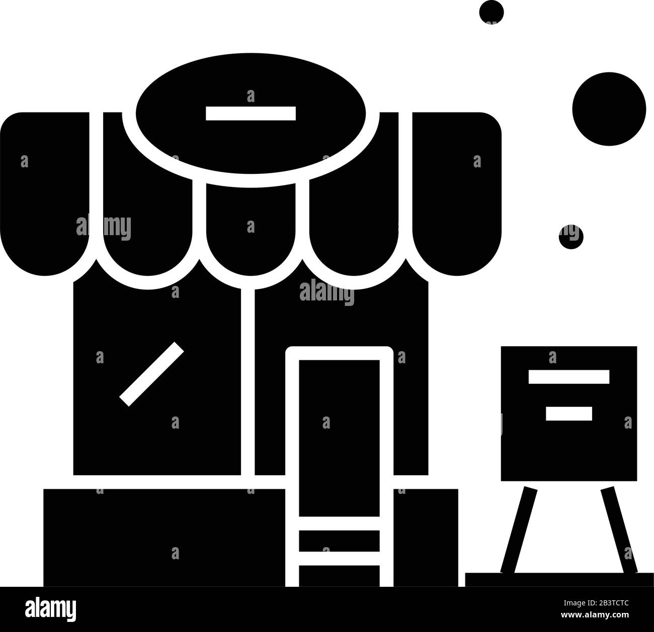 Roadside cafe black icon, concept illustration, vector flat symbol ...