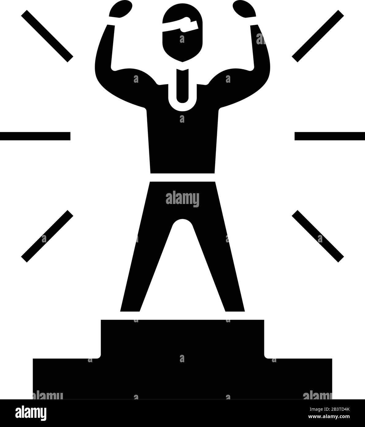 Successful man black icon, concept illustration, vector flat symbol ...