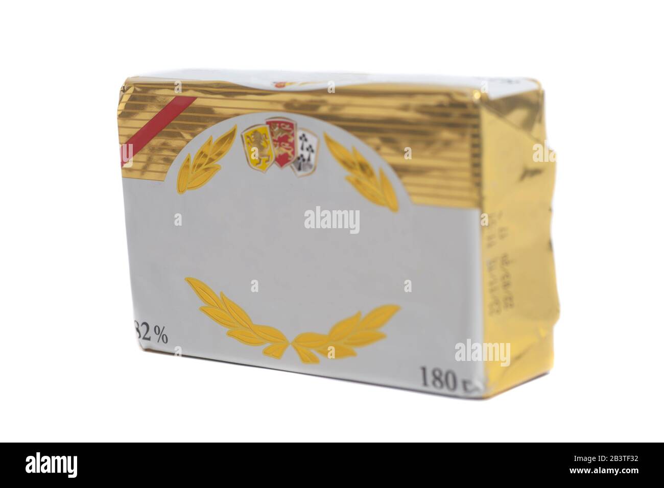 Stick of wrapped butter isolated on white background Stock Photo - Alamy