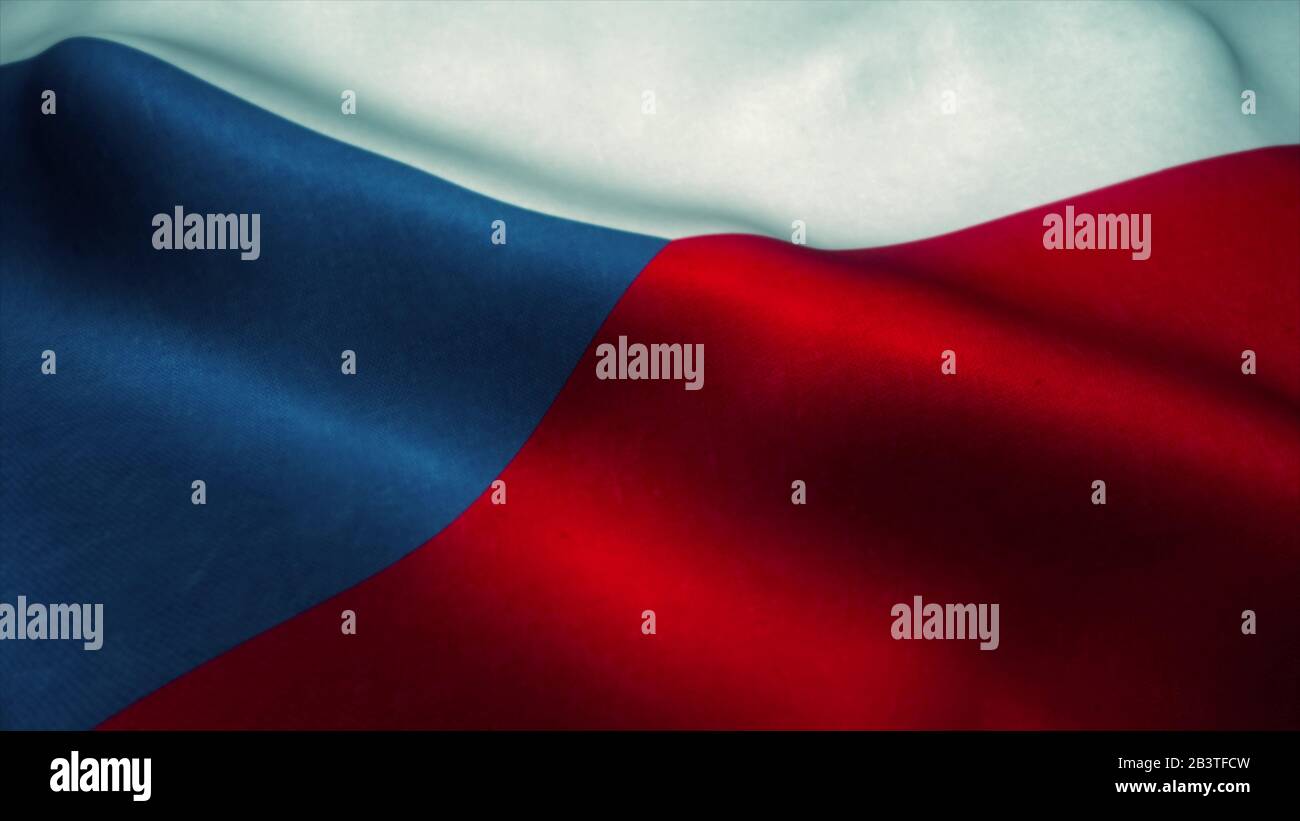 Czech Republic flag waving in the wind. National flag of Czech Republic ...