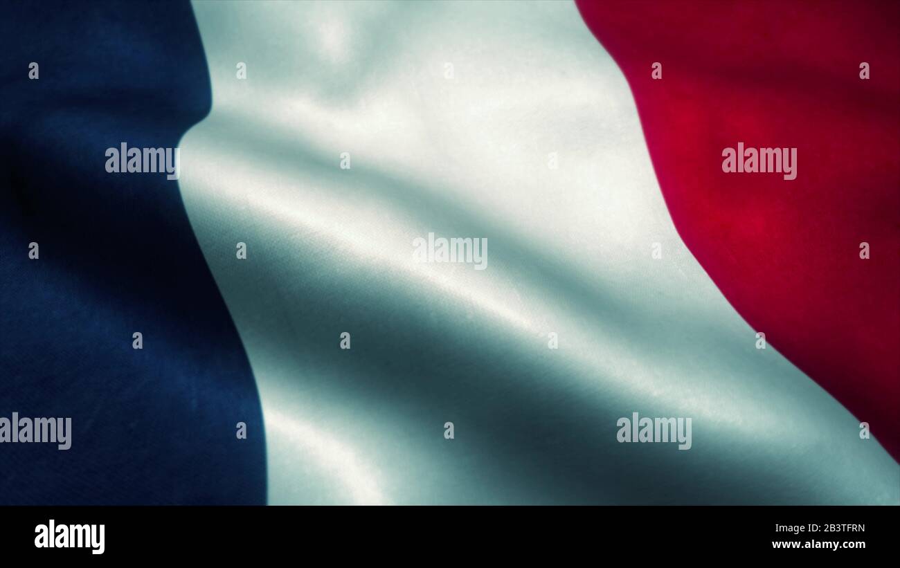 France flag waving in the wind. National flag of France. Sign of France ...