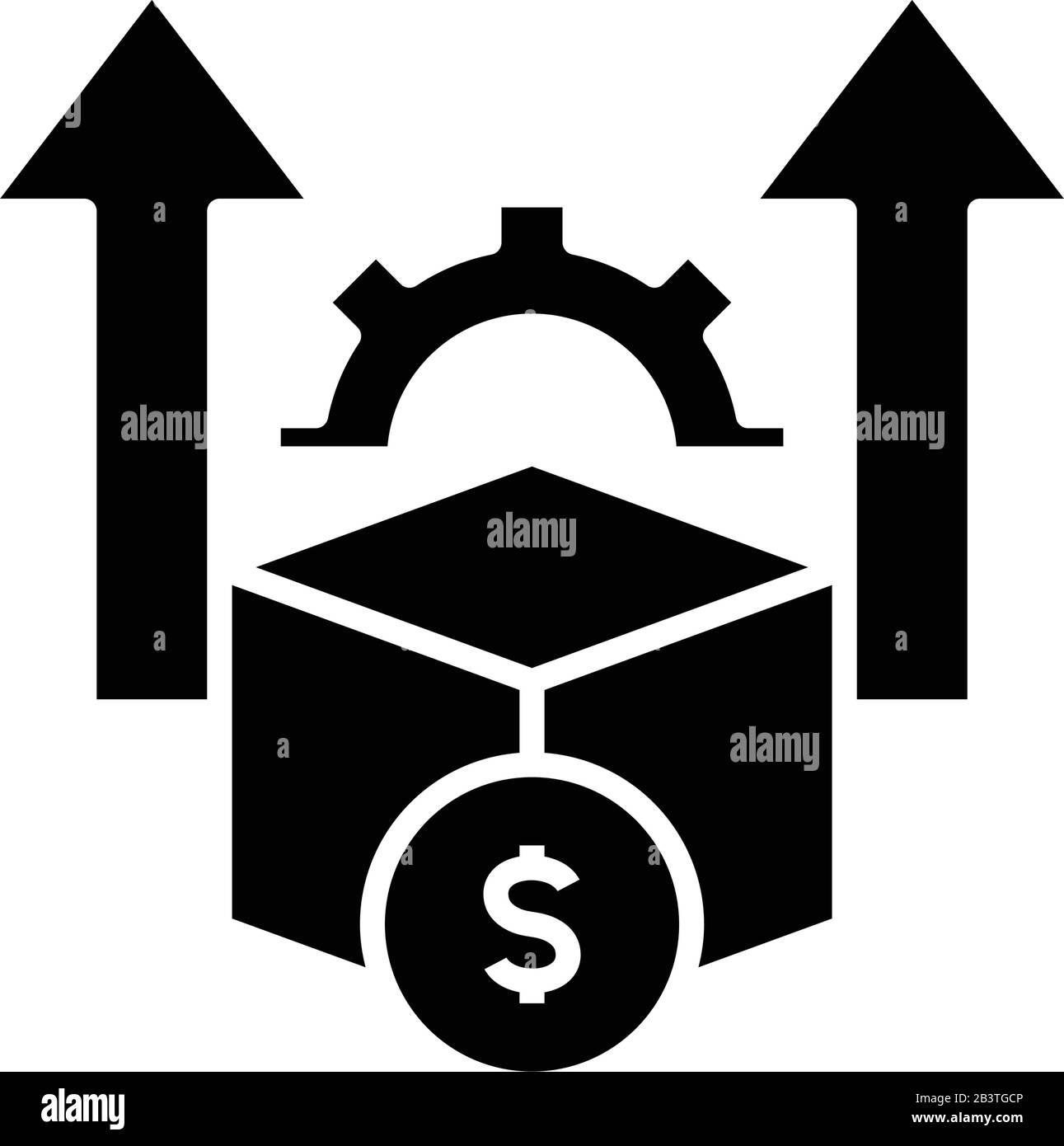 Setup box black icon, concept illustration, vector flat symbol, glyph ...