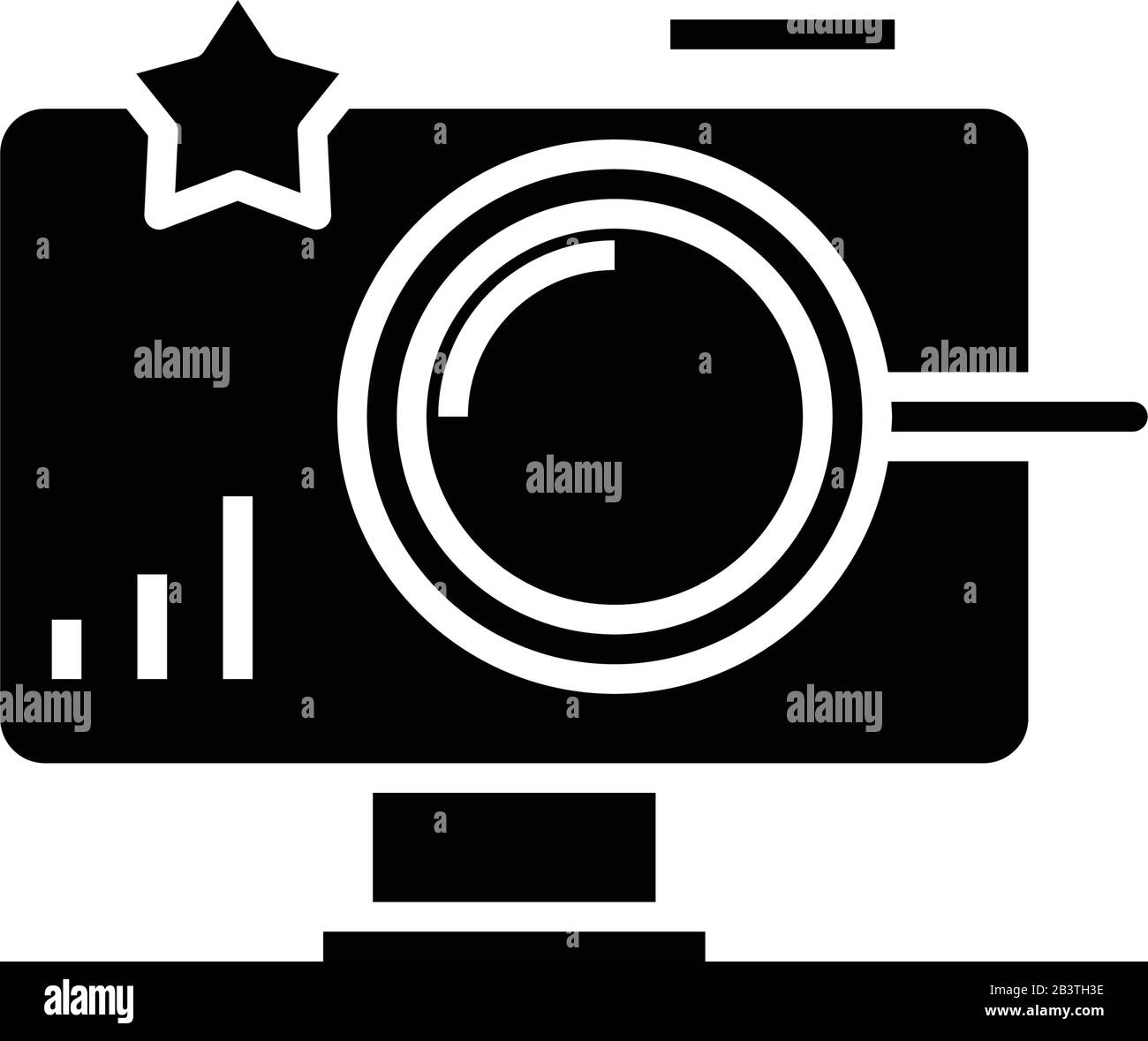 Searching new black icon, concept illustration, vector flat symbol ...