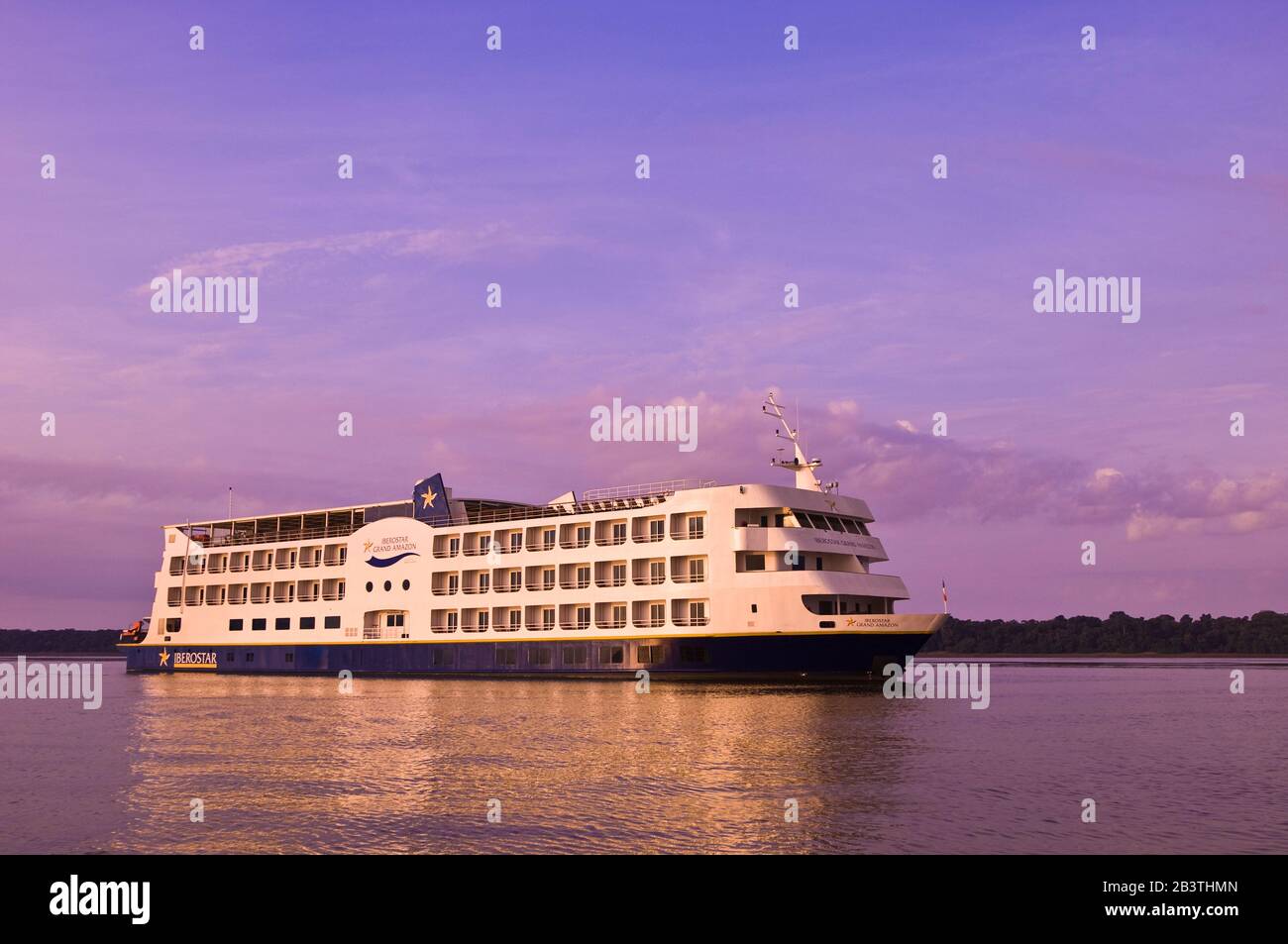 Iberostar Grand Amazon cruise ship om Amazon River, Amazon, Brazil ...