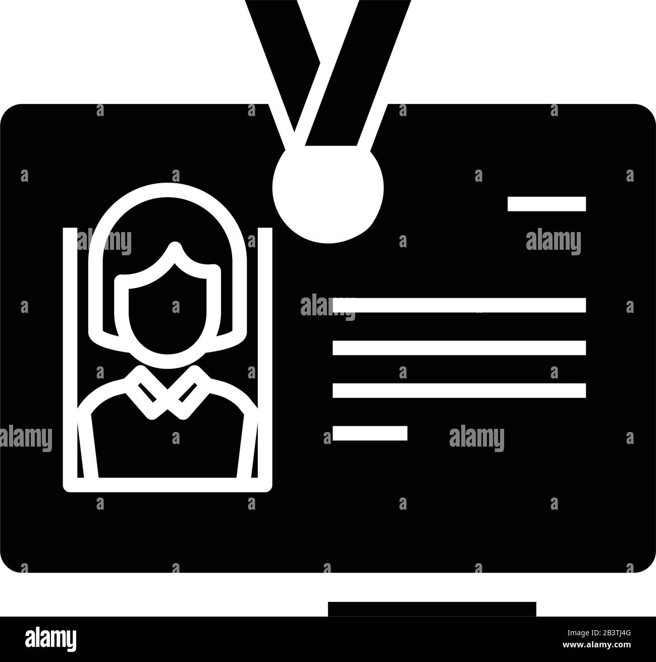 Registration card black icon, concept illustration, vector flat symbol ...