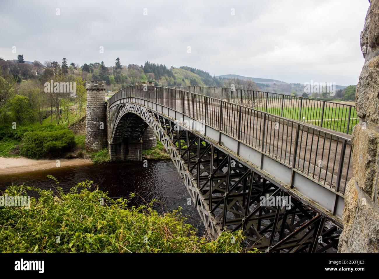 The cast iron Craigellachie Bridge, spanning the river Spey on an ...